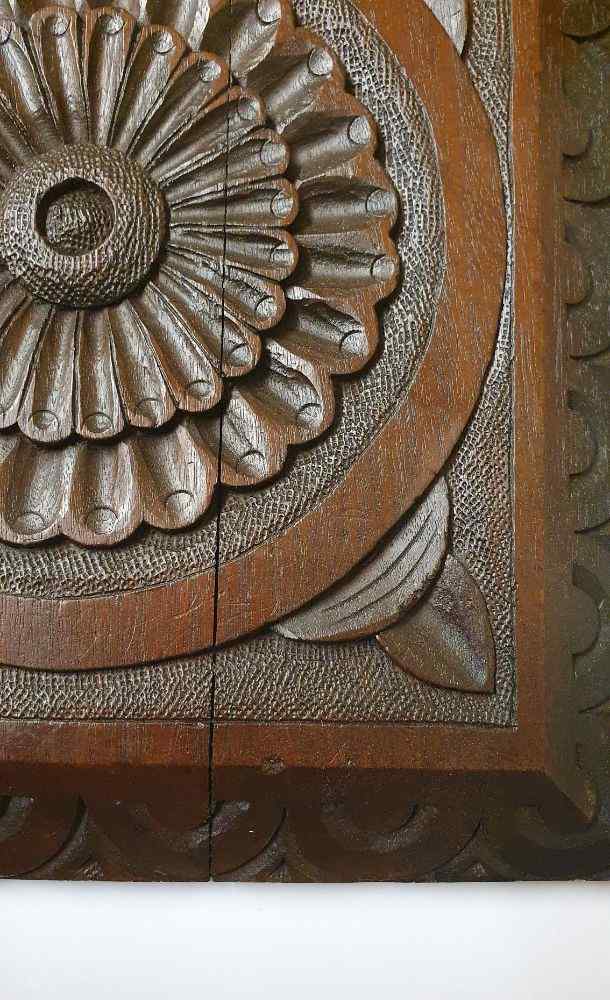 Pair of 19th Century Carved Oak Panels with roundel decoration